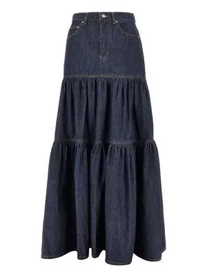 SAINT LAURENT SAINT LAURENT Denim Maxi Skirt