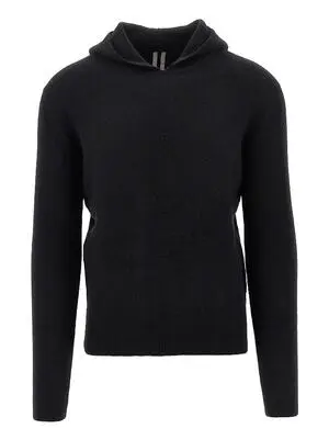 Rick Owens Knitted Hooded Sweater - Black