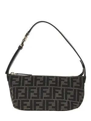 Fendi Ff Jacquard Fabric Small Vanity Bag - Brown