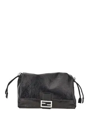 Fendi Baguette Soft Bag In Leather - Black