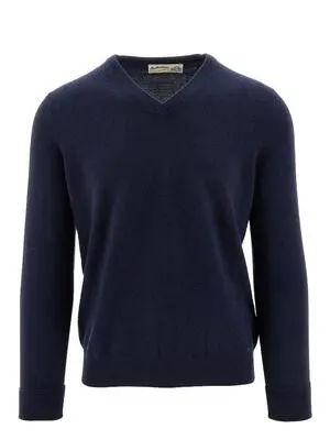 BALLANTYNE V-neck Cashmere Sweater - Blue