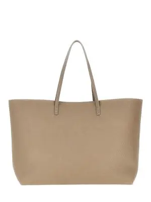 Fendi Medium 'roll' Grained Leather Shopping Bag - Grey