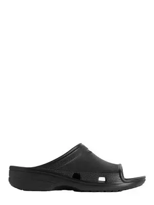 Balenciaga X Crocs Embossed Logo Slides - Black
