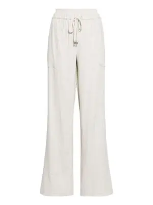 Lorena Antoniazzi Linen-blend Wide-leg Trousers - White