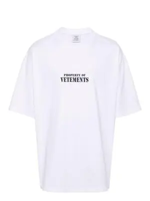 Vetements Logo-print Cotton T-shirt - White