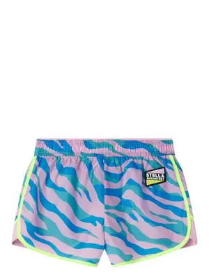 Stella McCartney Printed Elastic Waist Shorts - Purple