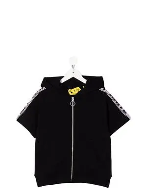 Off-White Logo Tape Short Sleeve Hoodie - Black