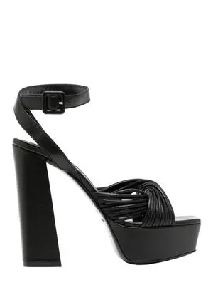 SERGIO ROSSI Square-heel Platform Sandals - Black