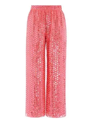 NEEDLE  THREAD Needle & Thread Raindrop Gloss Trousers - Pink