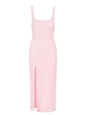 Staud Strapless Maxi Dress With Side Slit - Pink