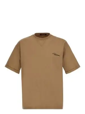 Roberto Cavalli Logo-patch T-shirt - Brown