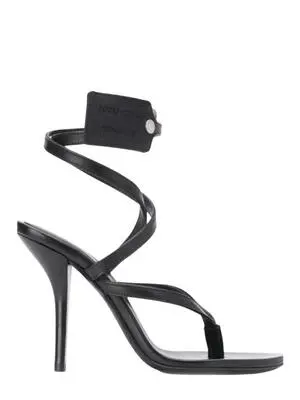 Off-White Zip-tie Tag Strappy Stiletto Sandals - Black