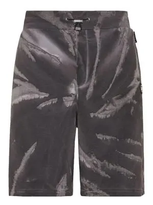 Philipp Plein Tie-dye Logo Detail Drawstring Shorts - Black