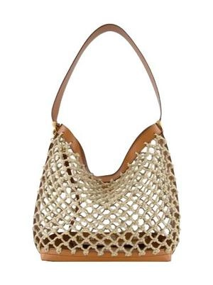 Stella McCartney Logo Knitted Shoulder Bag - Nude