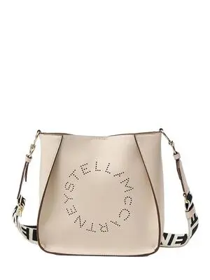 Stella McCartney Logo Perforated Shoulder Bag - Nude
