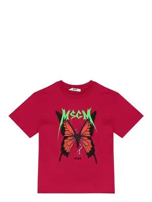 MSGM Butterfly Logo T-shirt - Red