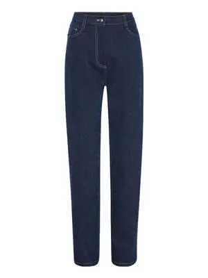 ROTATE BY BIRGER CHRISTENSEN ROTATE Straight-Leg Cotton-Blend Jeans In Medium Wash