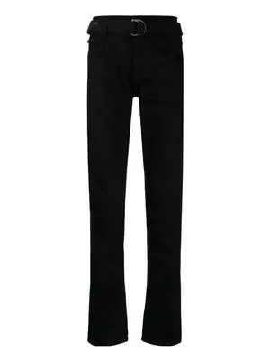 Off-White Skinny Jeans With Belted Waist - Black