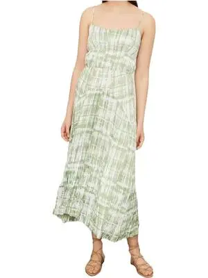 Vince Tie-dye Pleated Maxi Dress - White