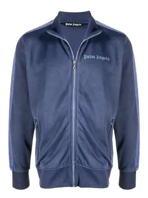Palm Angels Garment Dyed Track Jacket - Blue