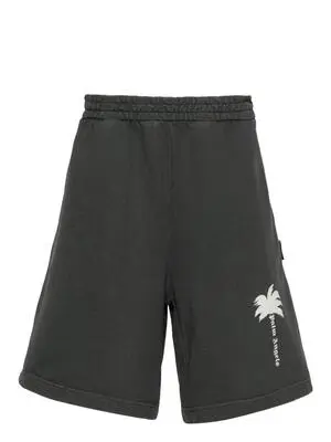 Palm Angels Palm Tree Print Track Shorts - Black