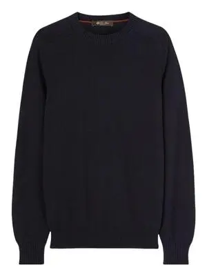 Loro Piana Round Neck Long Sleeve Sweater - Black