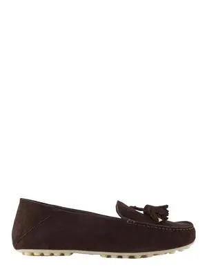 Loro Piana Suede Tassel Loafers - Brown