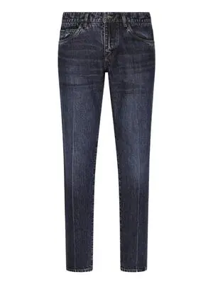 Dolce & Gabbana Slim-fit Jeans With Logo Detail - Black
