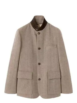 Loro Piana Roadster Jacket - Chocolate Herringbone Pattern