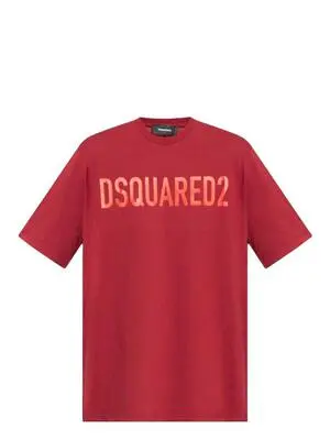 Dsquared2 Logo Printed Crewneck T-shirt - Red