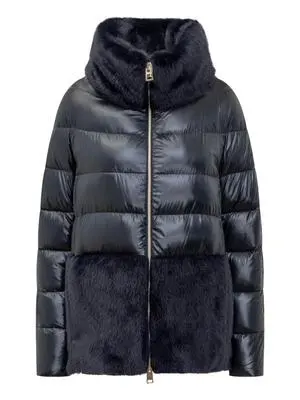 HERNO Herno High-Neck Padded Down Jacket With Fur Accents