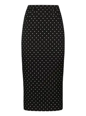 Dolce & Gabbana Polka Dot Pencil Skirt - Black