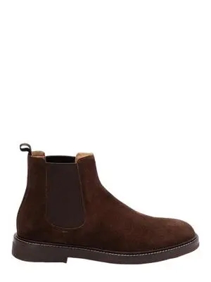 Brunello Cucinelli Suede Chelsea Ankle Boots - Brown