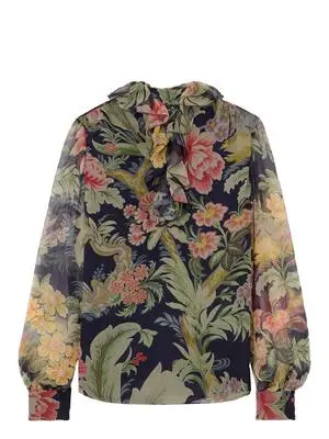 Etro Floral Print Crepe Blouse - Multicolor