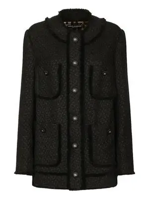 Dolce & Gabbana Single-breasted Raschel Tweed Jacket - Black