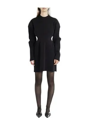 Balenciaga Hourglass Striped Dress - Black