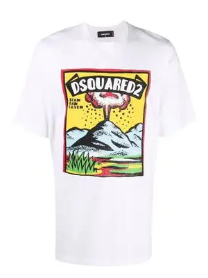 Dsquared2 Graphic-print Cotton T-shirt - White