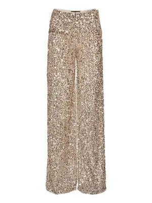 ROTATE BY BIRGER CHRISTENSEN Sequined Wide-leg Pants - Nude