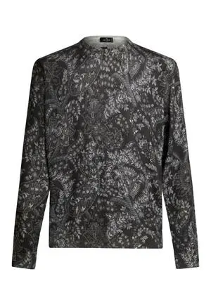 Etro Paisley Intarsia-knitted Long-sleeved Jumper - Black