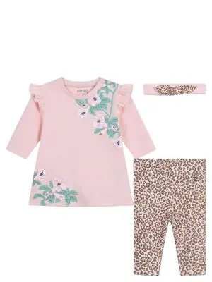 Kenzo Jersey Dress And Leggings Set With Headscarf - Pink