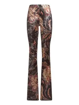 Etro Floral Printed Chenille Trousers - Grey