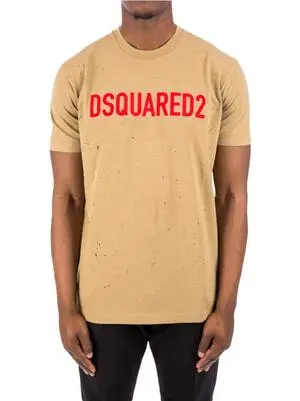 Dsquared2 Logo Printed Crewneck T-shirt - Light Brown