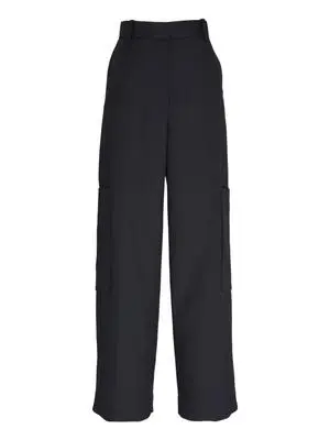 Khaite Caiton High-waisted Straight Leg Trousers - Black