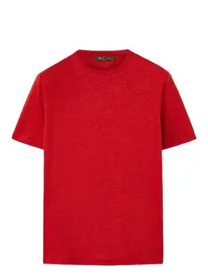 Loro Piana Open-necked Black Shirt - Tango Red