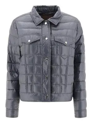 Herno Quilted Down Jacket With Long Sleeves - Blue