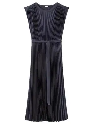 JOSEPH Volta Plissé Midi Dress - Indigo