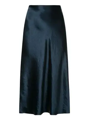 Vince Satin Slip Skirt - Navy Blue