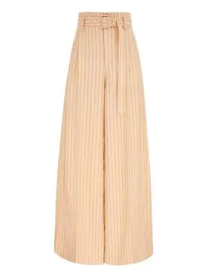Zimmermann Belted Track Pants With Detachable Buckle Belt - Nude