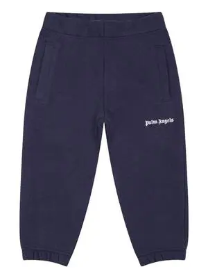 Palm Angels Logo Print Cotton Tracksuit Bottoms - Black