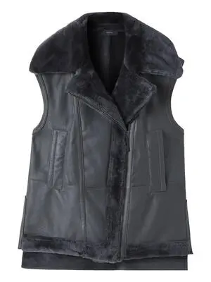 JOSEPH Side Zip Vest - Black